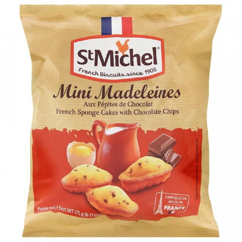 Бисквит StMICHEL [050793] MINI MADELEINES французский традиционный с кусочками шоколада 175г