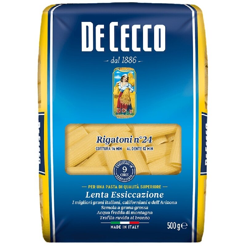 Макаронные изделия DE CECCO №24 Rigatoni (Ригатони) 500г