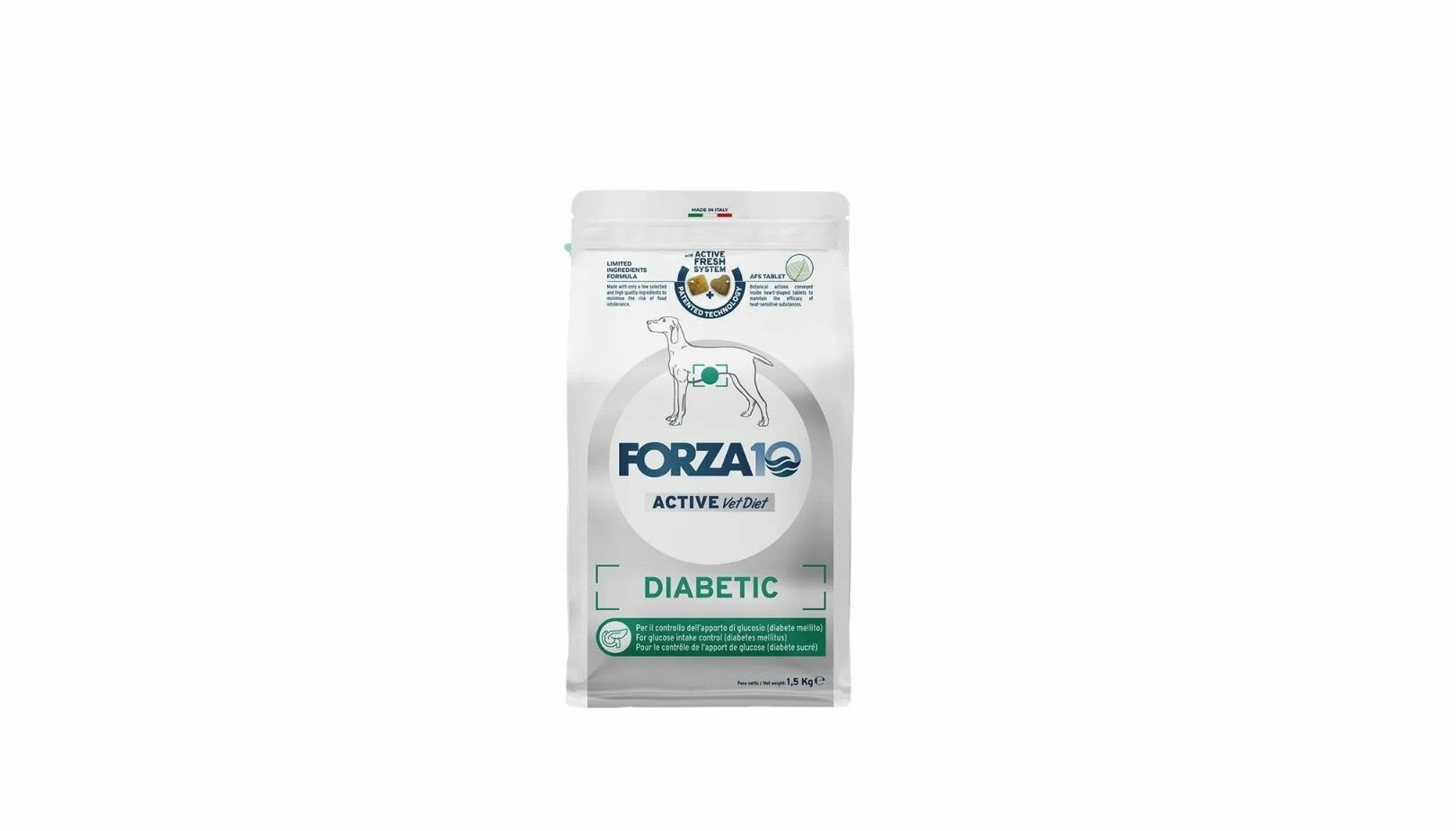 Forza10 Active Vet Diet Diabetic сухой корм для собак всех пород с диабетом - 1,5 кг