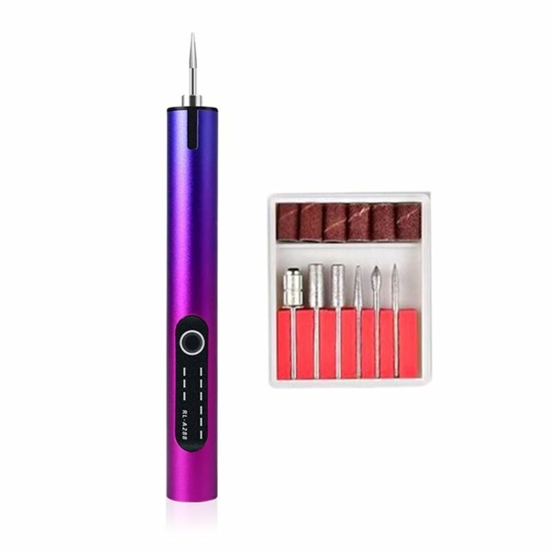 Электрическая гравировальная ручка, перезаряжаемый шлифовальный гравер с 6 бит + наждачной бумаги, многоскоростная зарядка через USB C, роторный инструмент