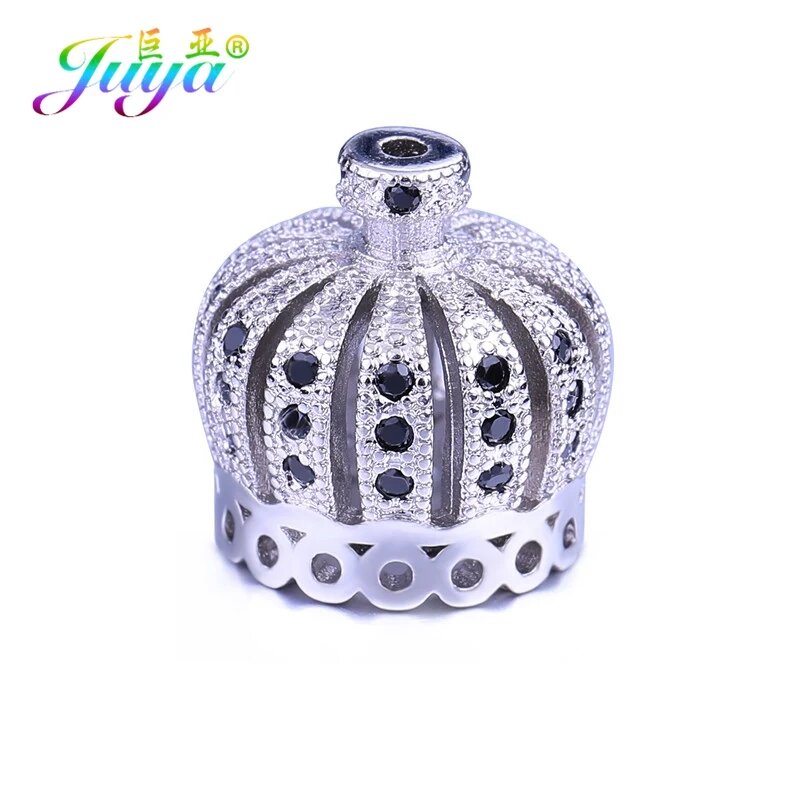 Juya Корона для ювелирных изделий, бусины, 2 шт, White Gold Black