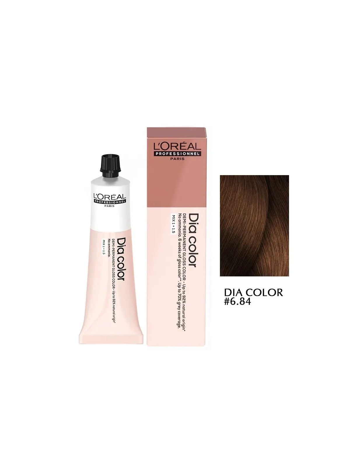 L'Oreal Professionnel L'Oreal Dia Color 6.84 - Краситель-блеск без аммиака темный блонд мокко медный 60 мл
