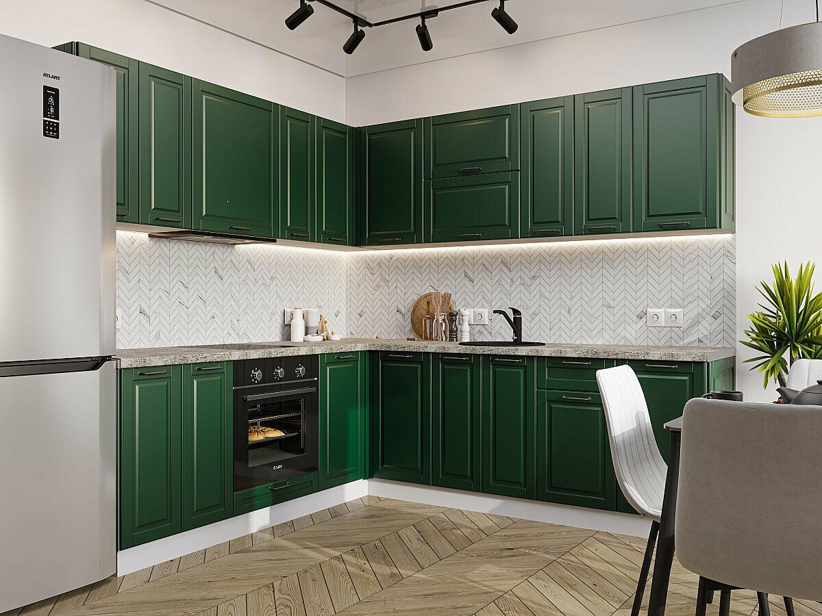 Кухонный гарнитур Дублин Special Green, 2200/2416 мм