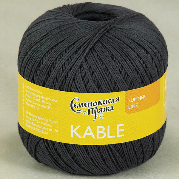 Пряжа Семеновская кабле 30951 графит_х1 (5 мотков)