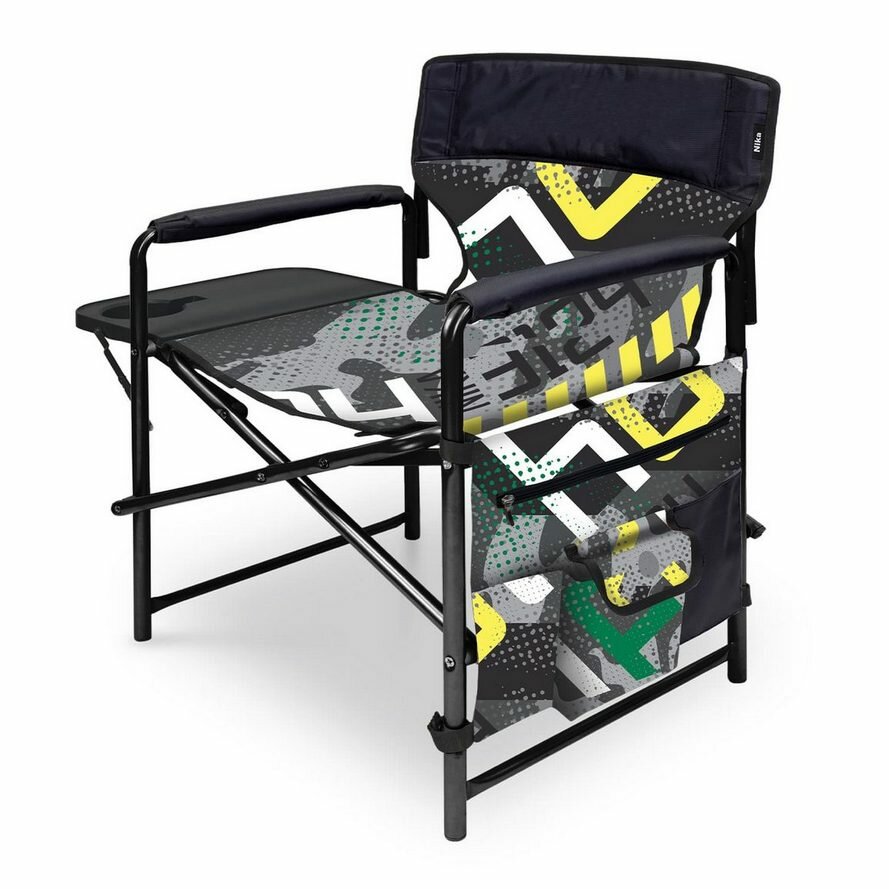 Кресло складное с полкой (КСП/9 коллаж зеленый) Ника