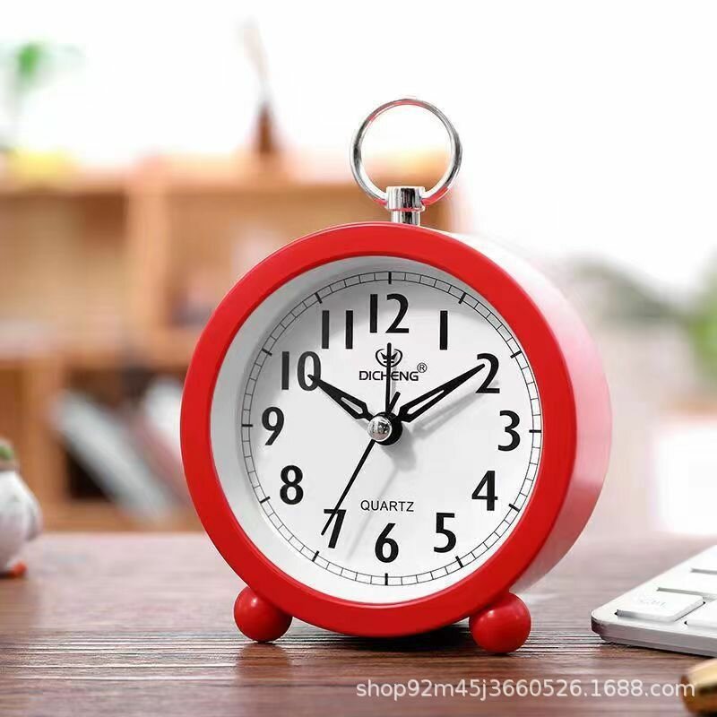 Будильник "Ретро-часы", металлический, 5 дюймов, бесшумный, настольный, красный