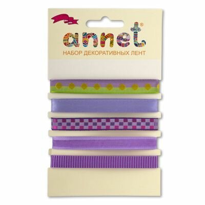 Набор декоративных лент Annet Тон 002 Сиреневый, 5 цветов, 5 шт (JRS)