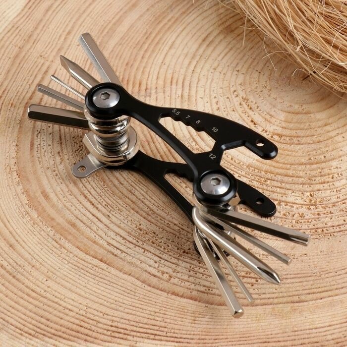 Мультитул КНР 15 в 1, велосипедный, с шестигранниками, 13 см