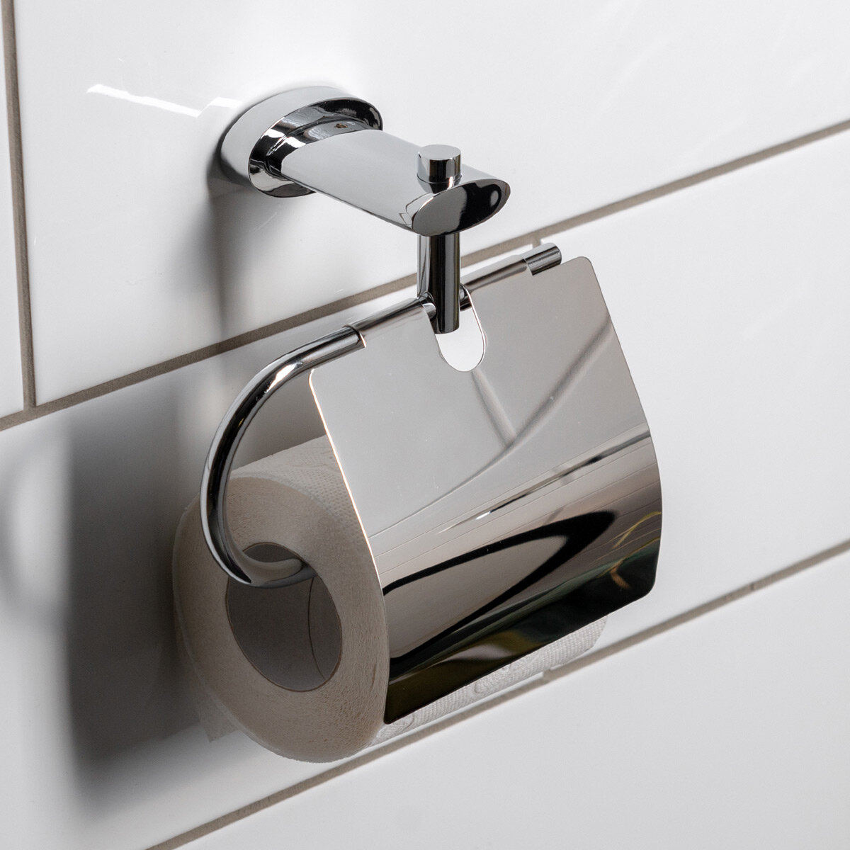 Держатель для туалетной бумаги с крышкой Ellips WESS цвет Хром
