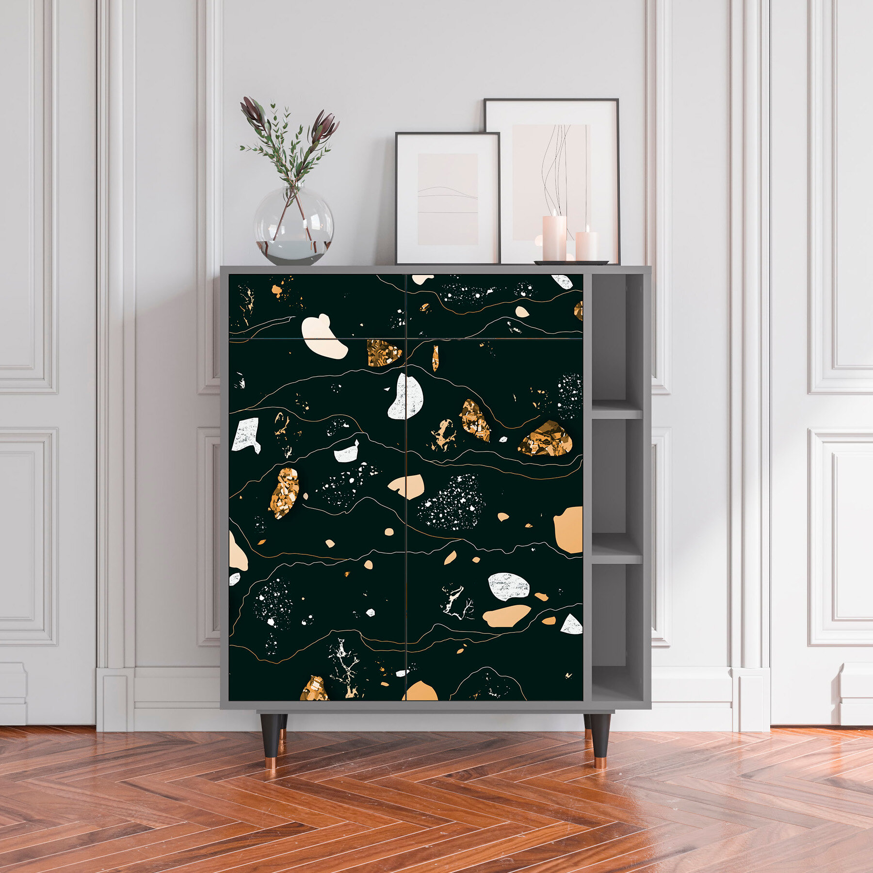 Комод - STORYZ - BS6 Space Rocks, Размер - 94 x 110 x 41 см, Цвет корпуса - , Серый