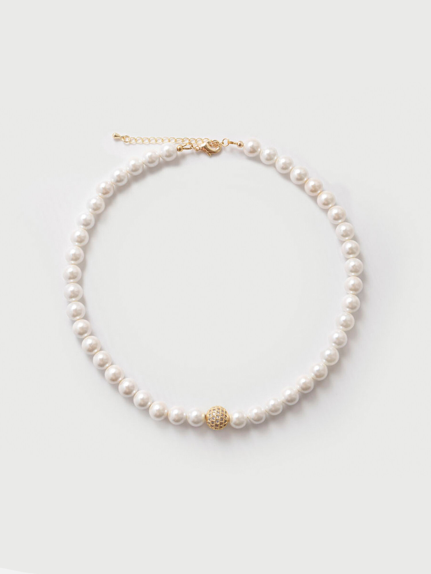 Колье, жемчуг имитация, жемчуг Swarovski синтетический