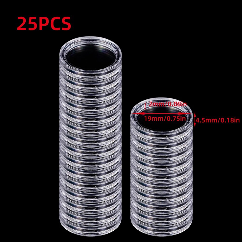Прозрачные чехлы для монет 19-33 мм 19mm 25pcs