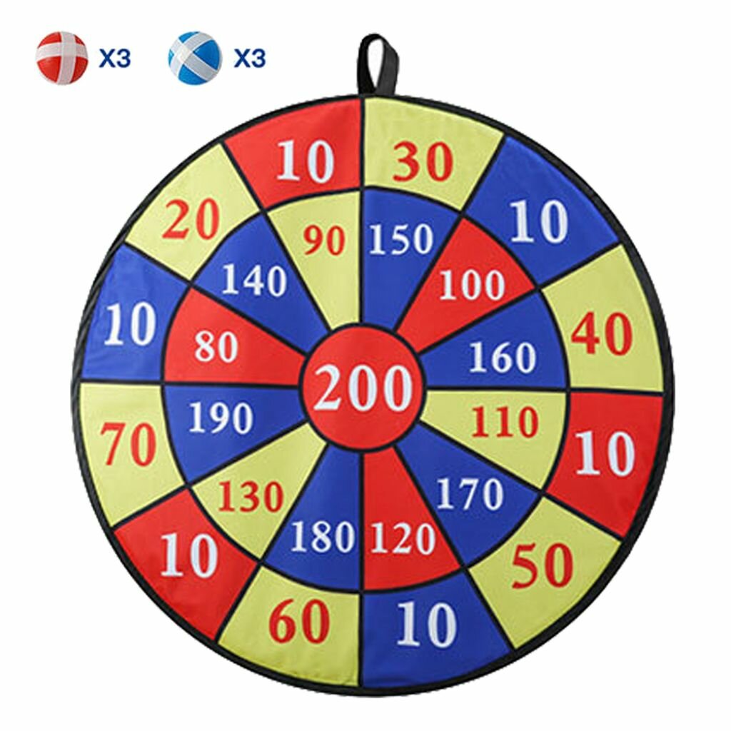 1 коробка переносной доски для дартса с липким шариком-мишенью 71 см-12/200 точек мишени