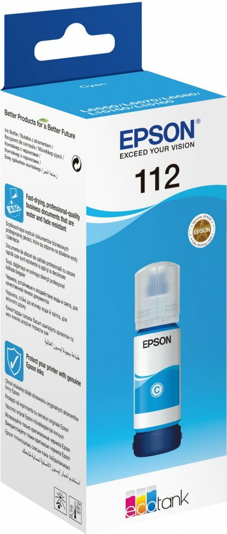 Картридж струйный Epson 112 C13T06C24A синий (6000стр.) (70мл) для L11160/L15150/L15160/L6490/L6550/M15140