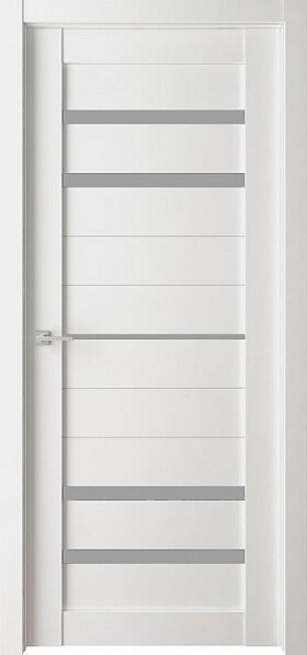 Межкомнатная Дверь Verda Велюкс 3 Айс Светлый со Стеклом Сатинато 2000х700мм (Полотно 1шт) / Верда.
