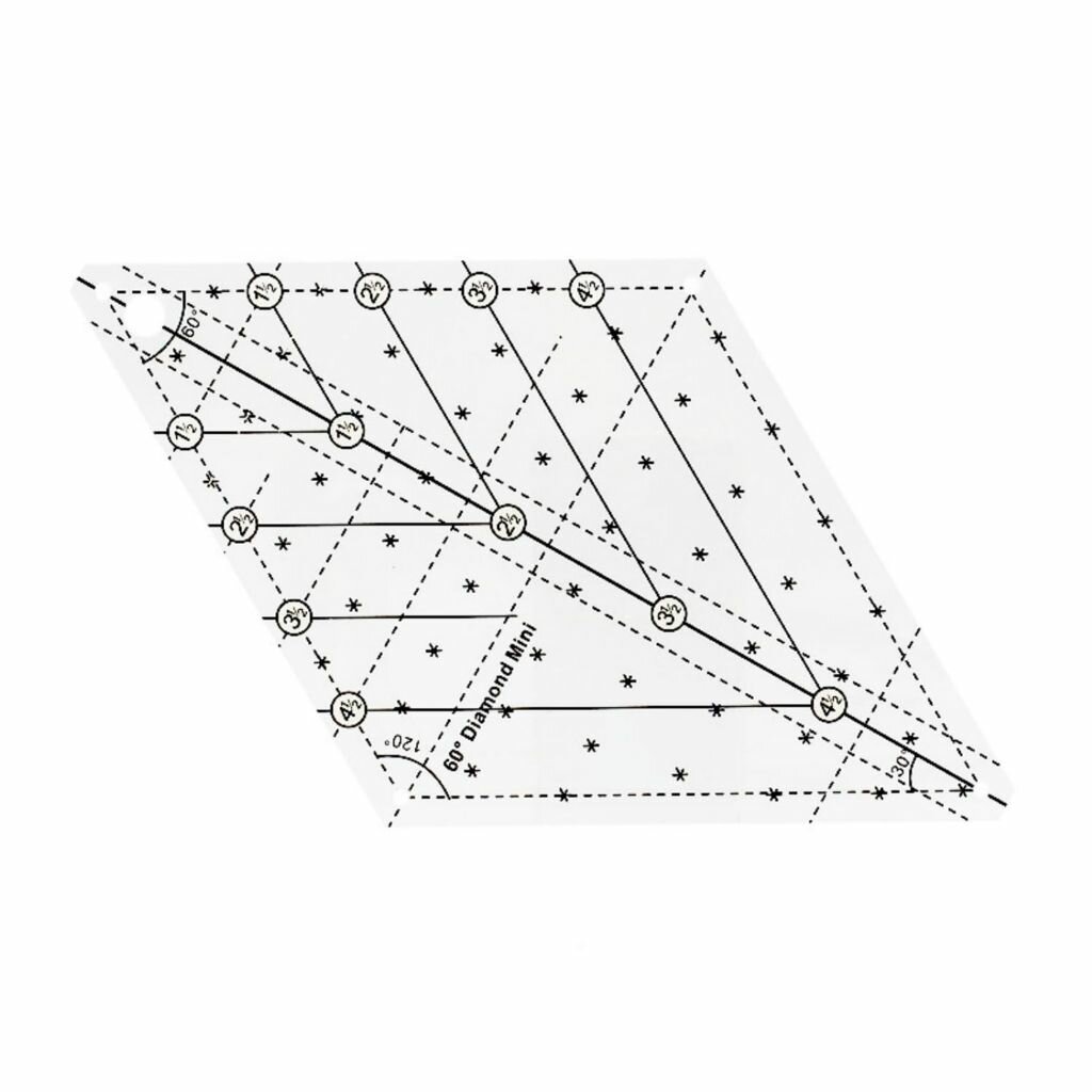 Набор для шитья, Шаблон в форме ромба для линейки - L, один