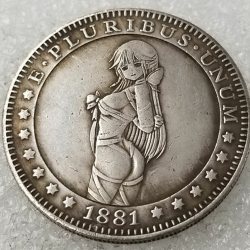 1 имитация древних ремесел, бродяг, американская монета Моргана, серебряный доллар, 1881 внешнеторговый серебряный доллар, подходит для коллекции и памяти