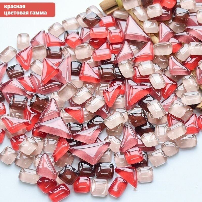 Стеклянная крошка мозаика, набор 140160 шт (200 г), разноцветные полированные кусочки для декора и рукоделия, безопасные без острых краев