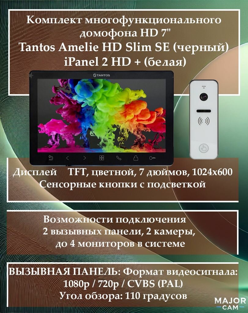 Комплект Amelie HD Slim SE (черный) и iPanel 2 HD + (белая)