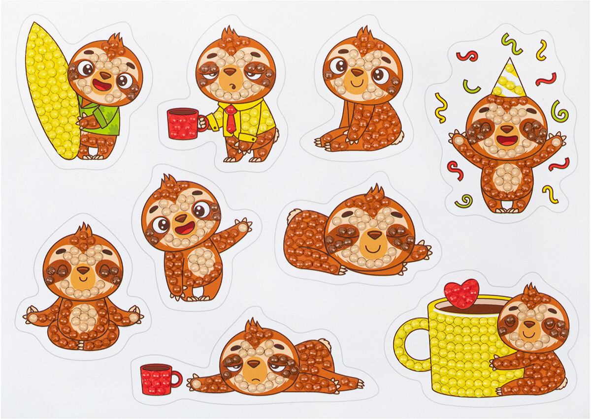 Фрея ALVN-139-UE36 кристальная алмазная мозаика Ленивцы наклейки 19.5 х 14 см для рукоделия