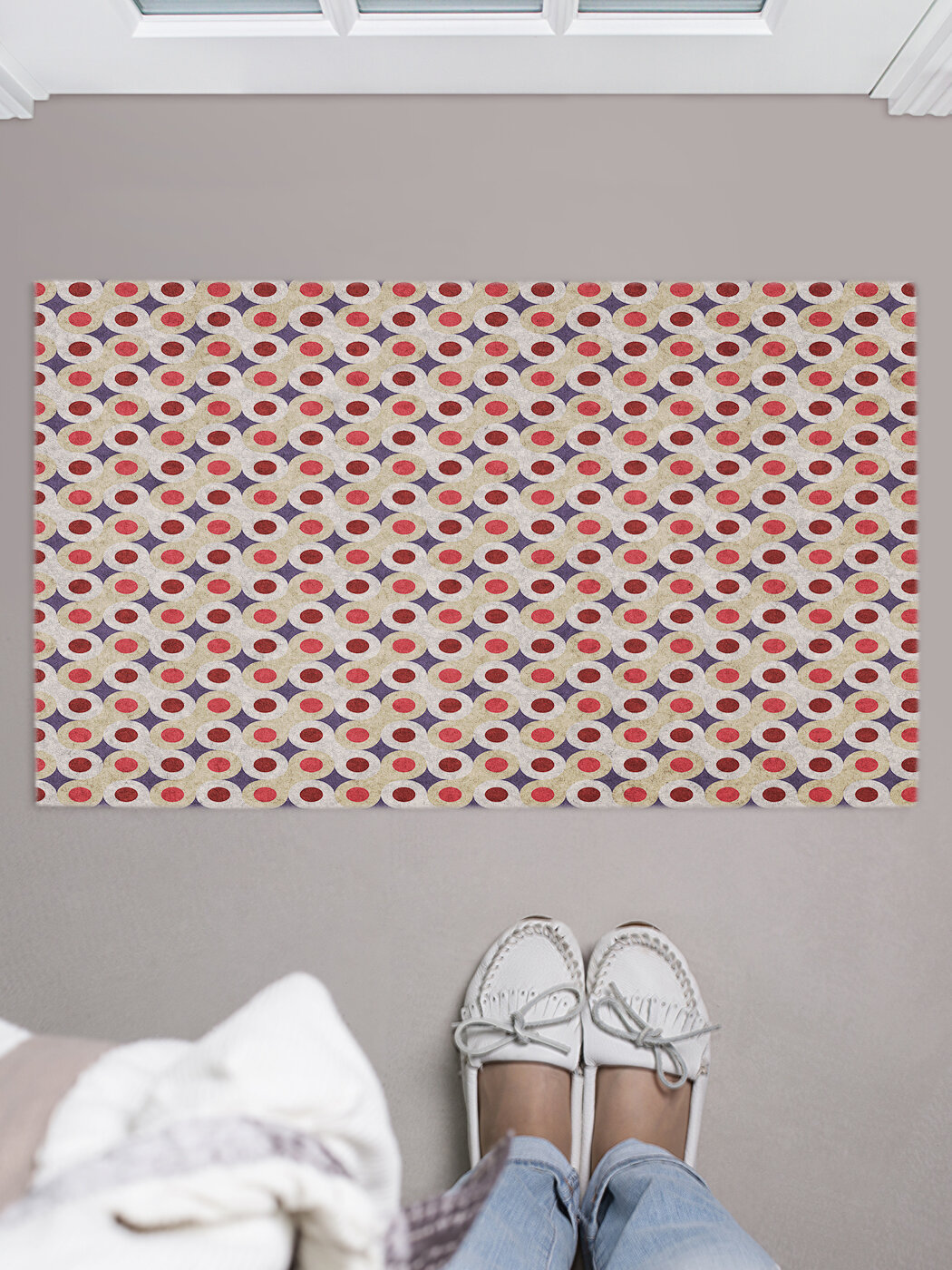 Коврик придверный в прихожую с принтом "Ткань для пэчворка" 45 на 75 см , JoyArty