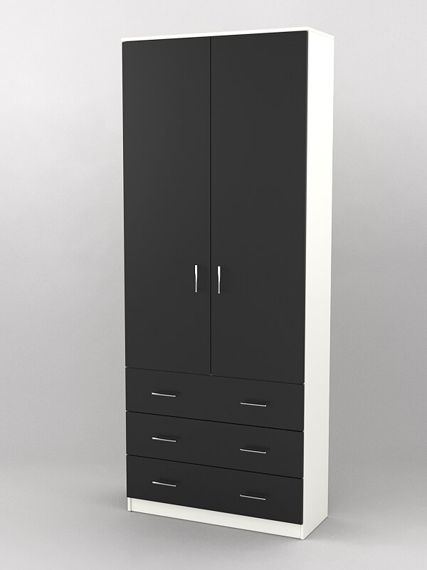 Шкаф для одежды №3, Белый и Черный. Производитель товара - компания Westcom.