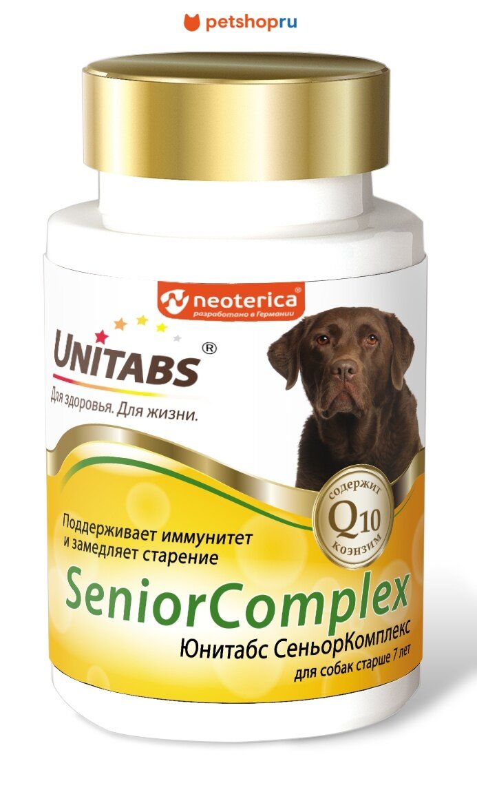 Unitabs Витамины SeniorComplex с Q10 для собак, 100 таб.