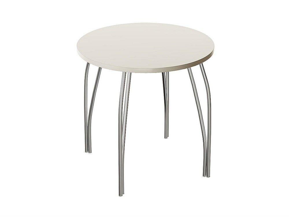 VVT Стол обеденный круглый TLC-2.2 (ОС-11), столешница ЛДСП Cashmere In 2S, каркас Сталь Aluminum Gloss, 742*750*750 Cashmere In 2S