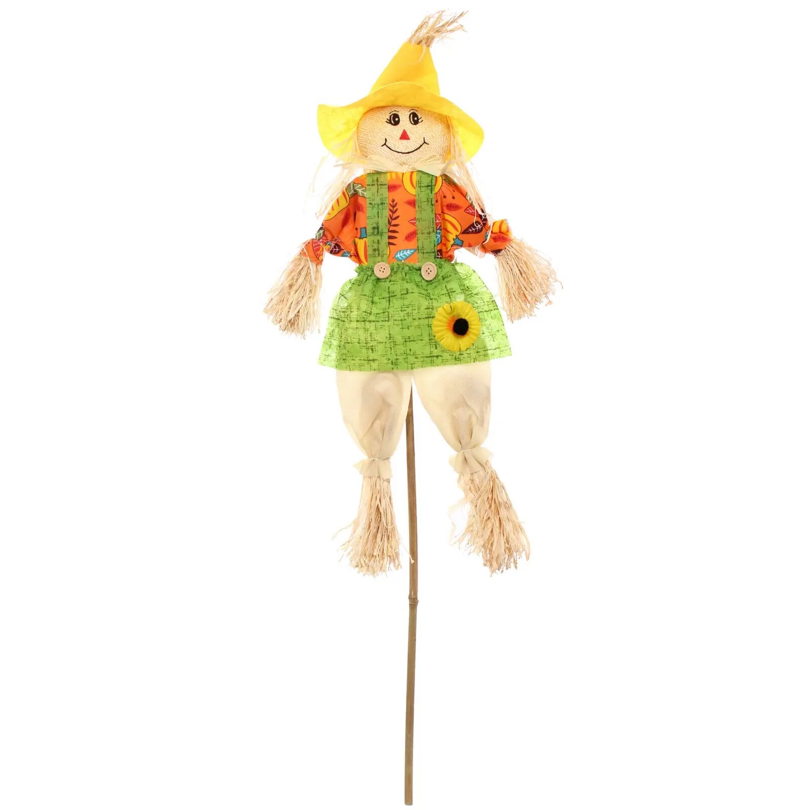 Фигура садовая "Пугало - Ричи", 52(75)см, дерево/солома/текстиль