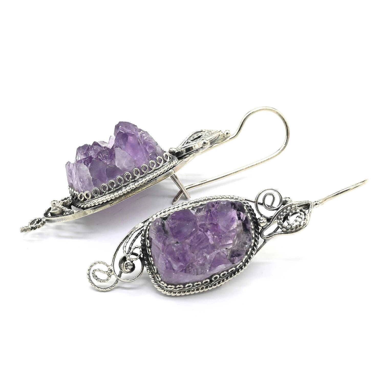 Серьги, аметист