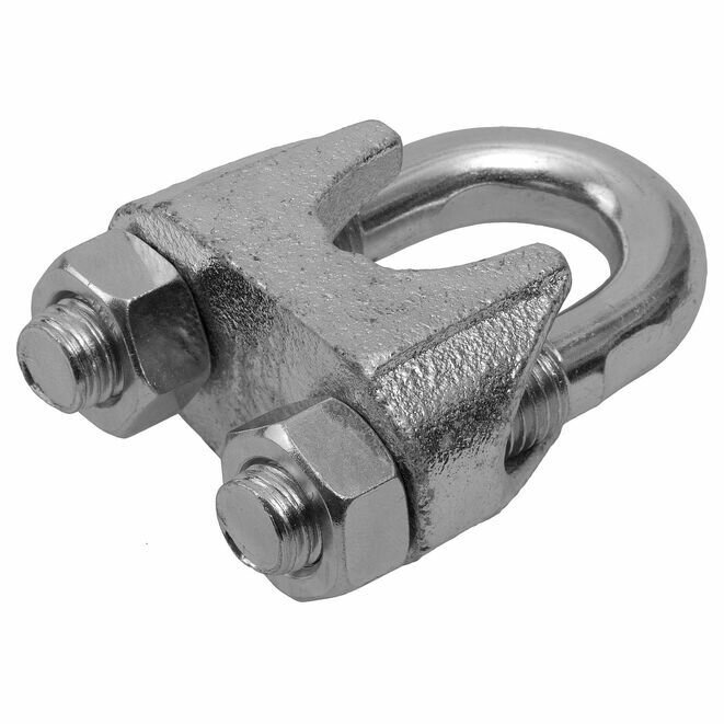 Зажим троса DIN 741 оцинкованный, ЗУБР 16 мм, 2 шт.