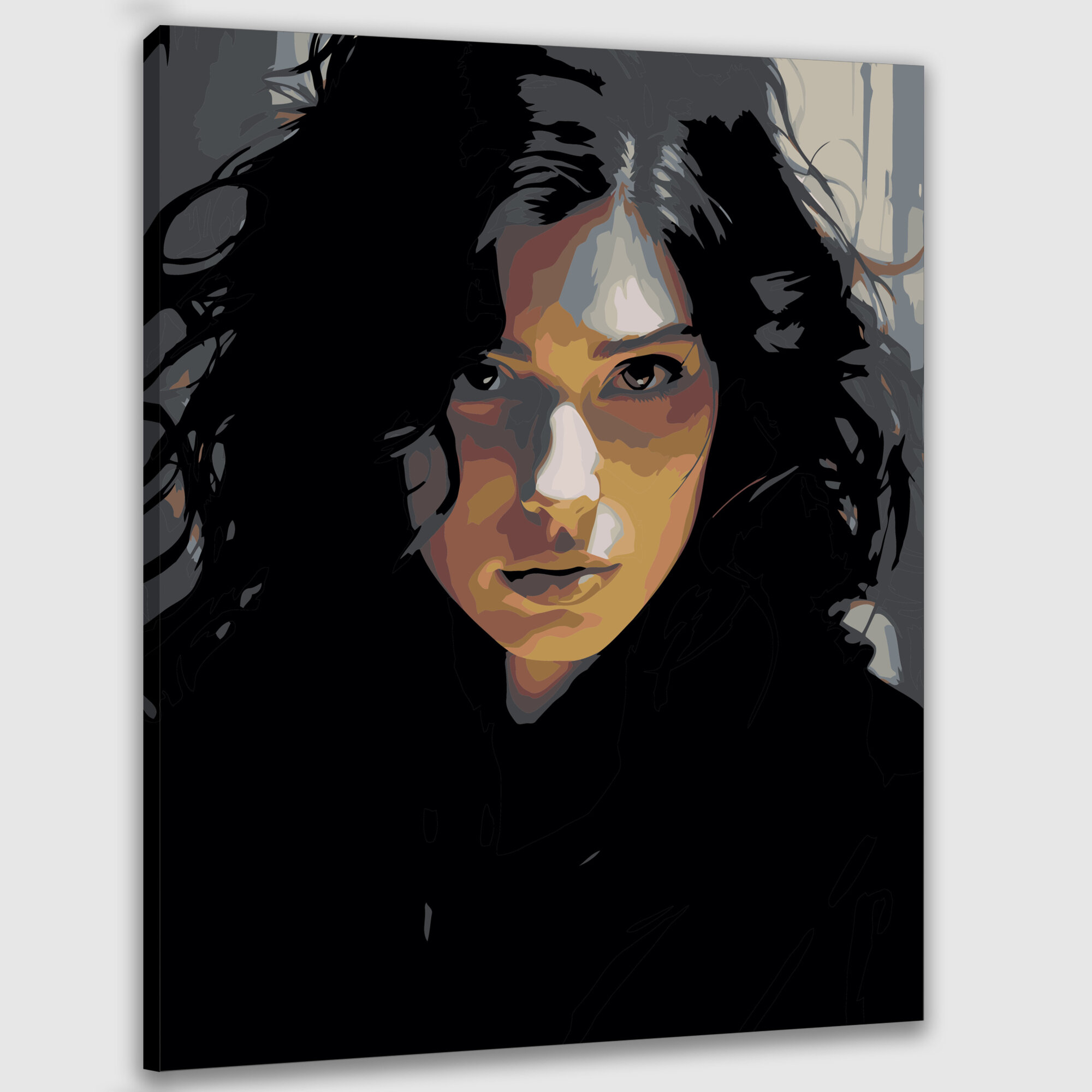 Картина по номерам 40x50 см, картина, масло, женщина, глаза, лицо, интрига, свет, тени, взгляд