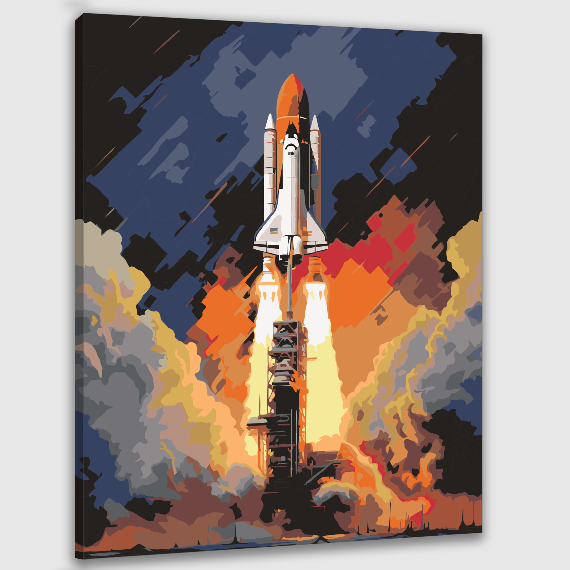 Картина по номерам 40x50 см, динамичная, энергичная, акриловая картина, волнение, чудо запуска ракеты