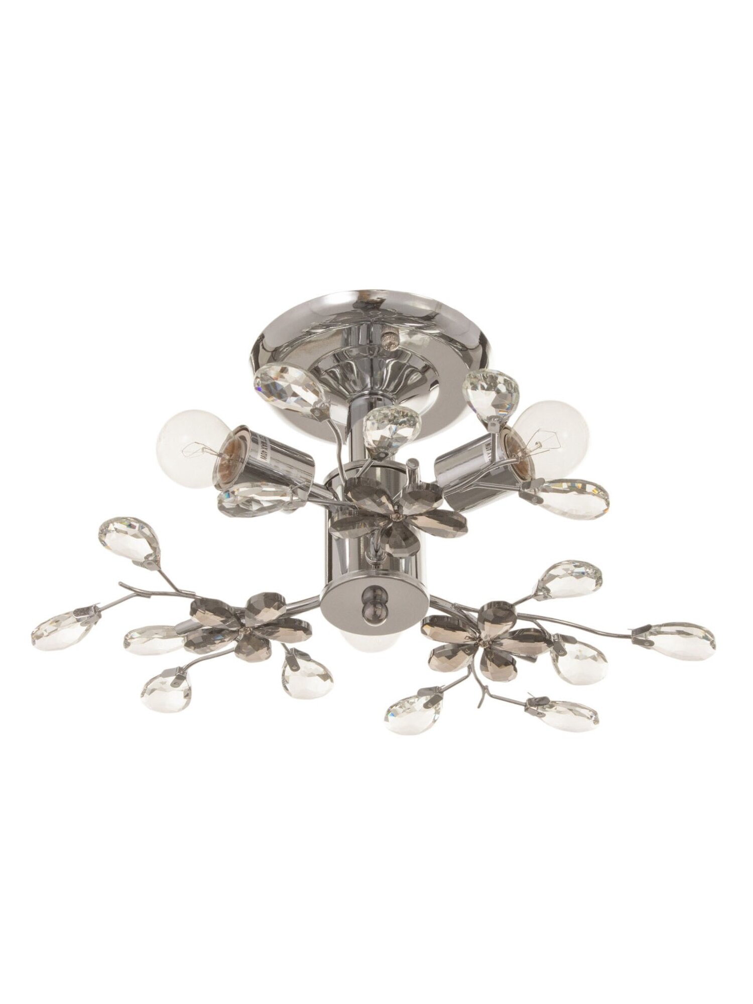 Люстра BayerLux «Цветы», 3×40 Вт, Е27, хром, 42×42×18 см