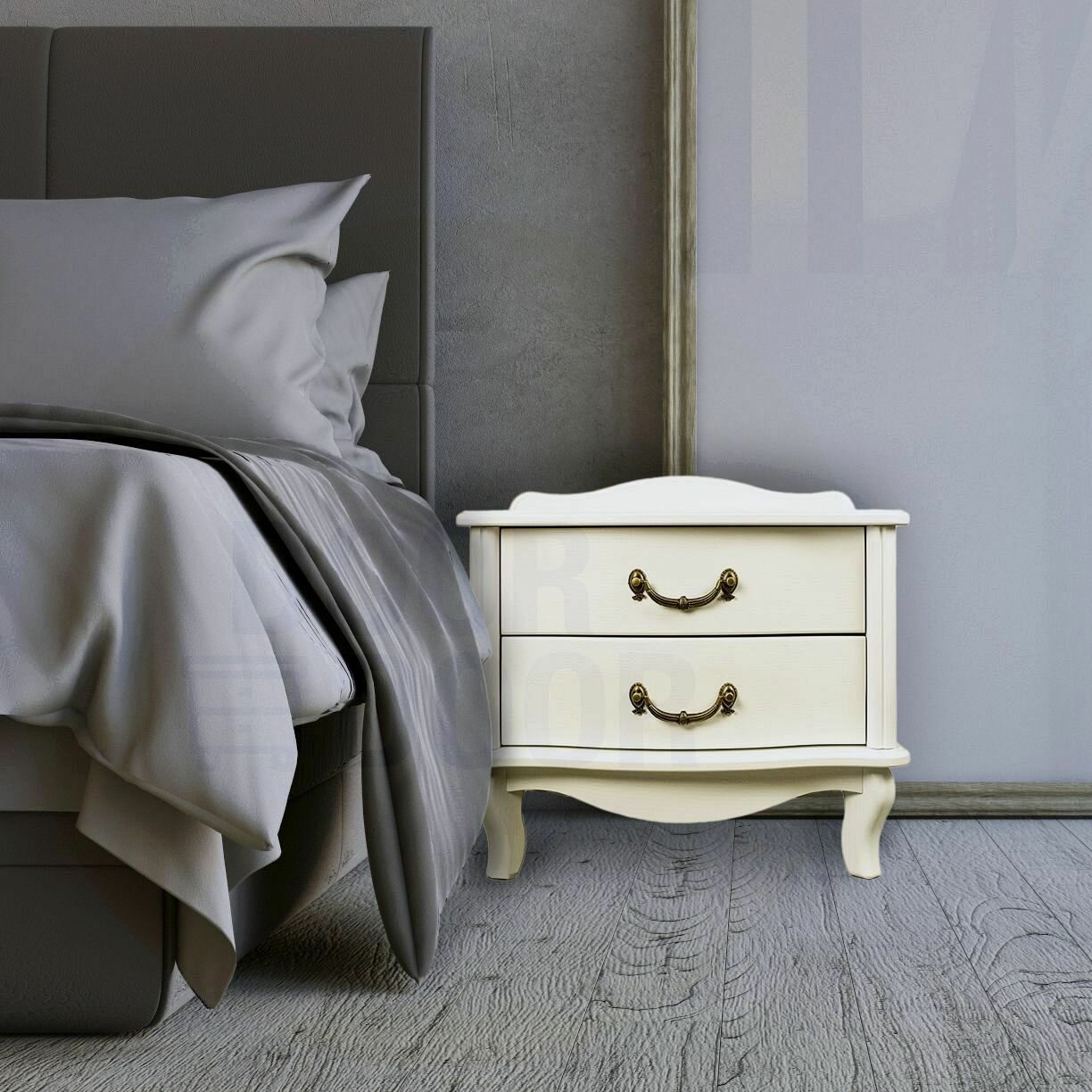 Тумбочка Джульетта, МДФ, дуб шампань, 49,8x50x40,4 см, 2 ящ.