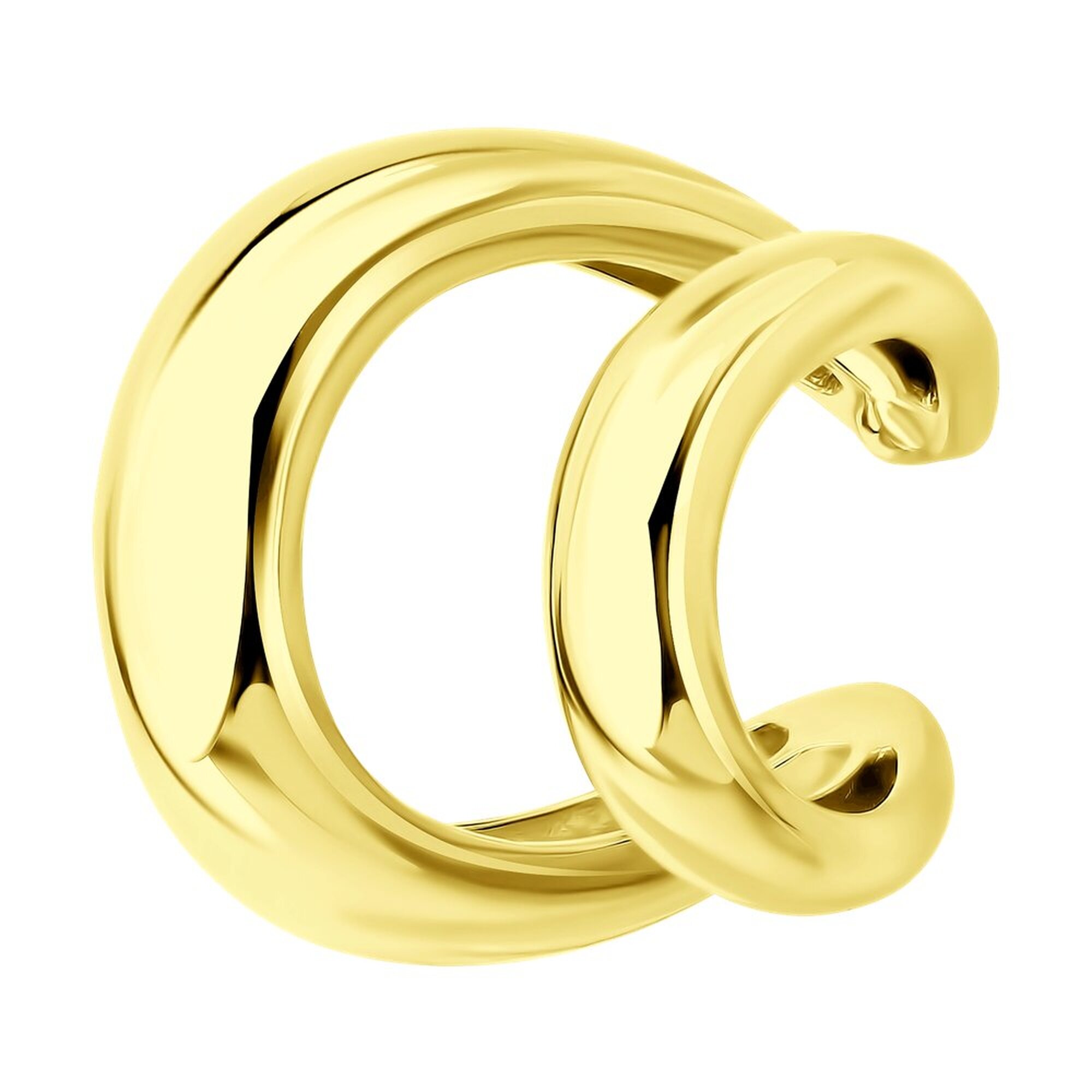 Моносерьга, серебро, 925 проба, золочение