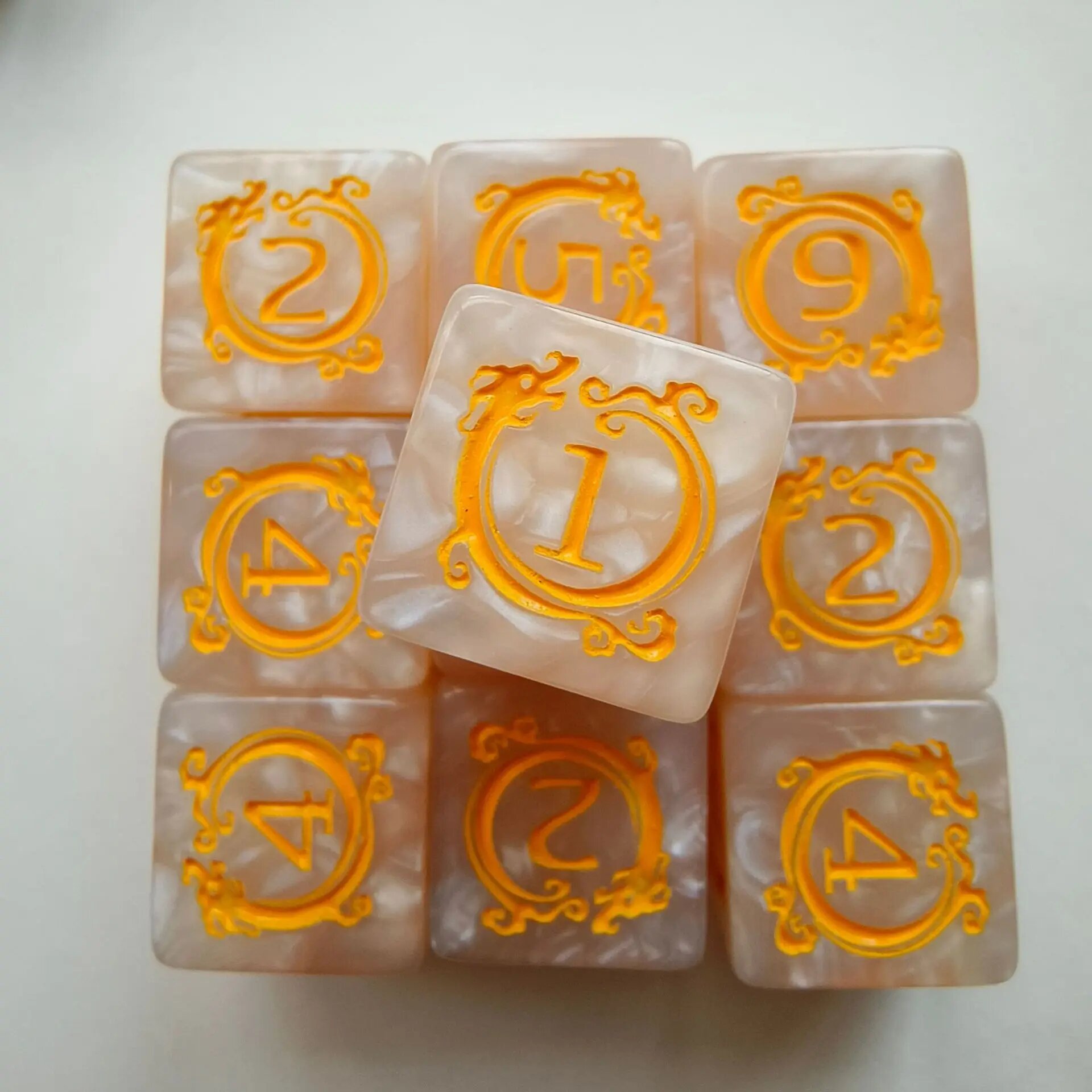 Набор кубиков D6, 10шт, белый
