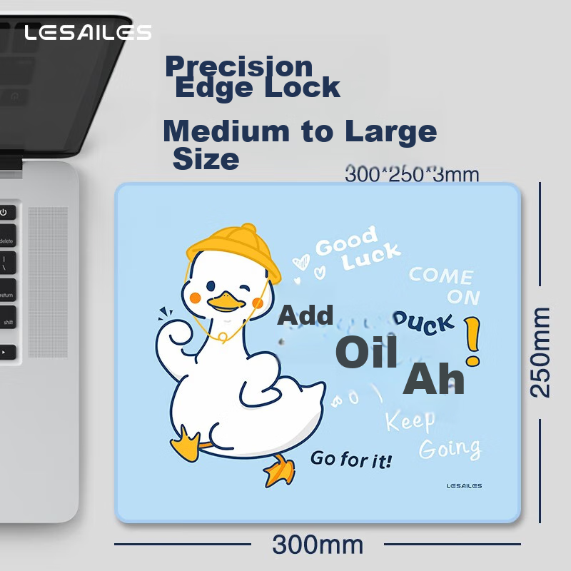 Feidun Mouse Pad for Gaming And Office, Solid Color Special Small Computer Desk Pad, Smooth Woven Edge-Banded Thickened Non-Slip Base, 300*250*3mm, Keep Going!