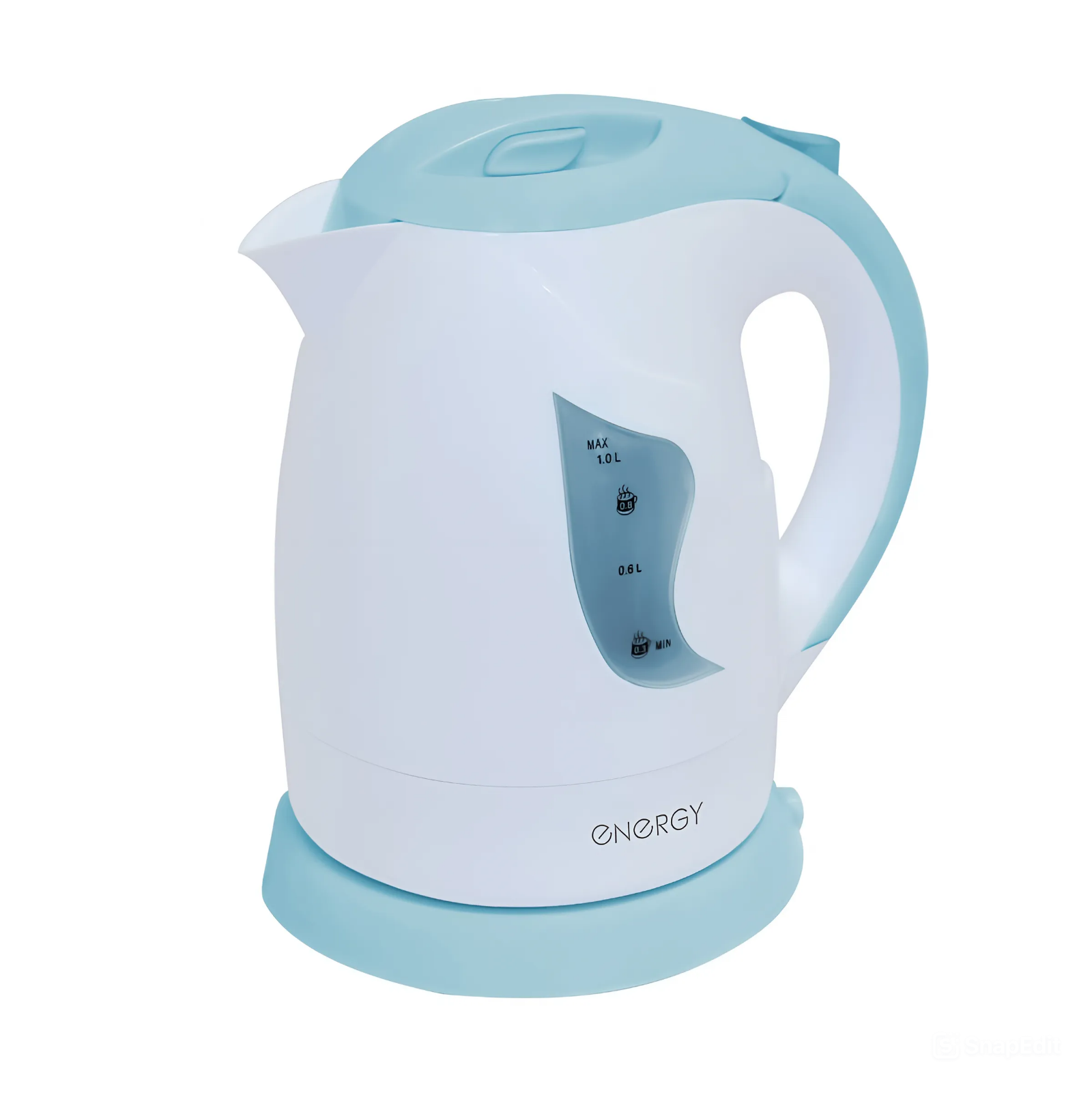 Чайник электрический Energy E-209, 1 л, пластик, бело-голубой