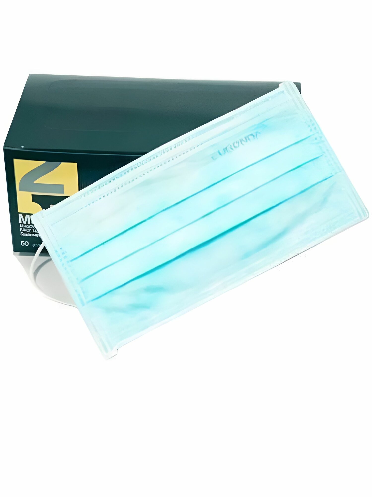 Маски медицинские голубые (50шт), евронда
