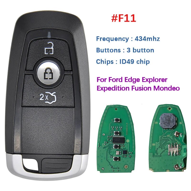 Ключ для Ford Edge Explorer Expedition Fusion Mondeo, 434Mhz, 3 кнопки