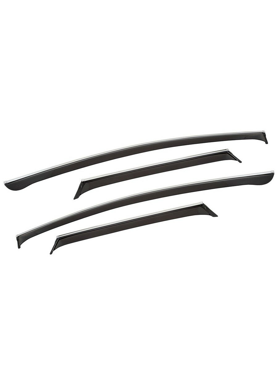 Дефлекторы окон хром Haval Jolion I (Comfort, Elite, Elite Plus) 2021-/ I Рестайлинг (Comfort, Elite) 2024-, 4 шт, ветровики CHROMEX / Хавал Джолион