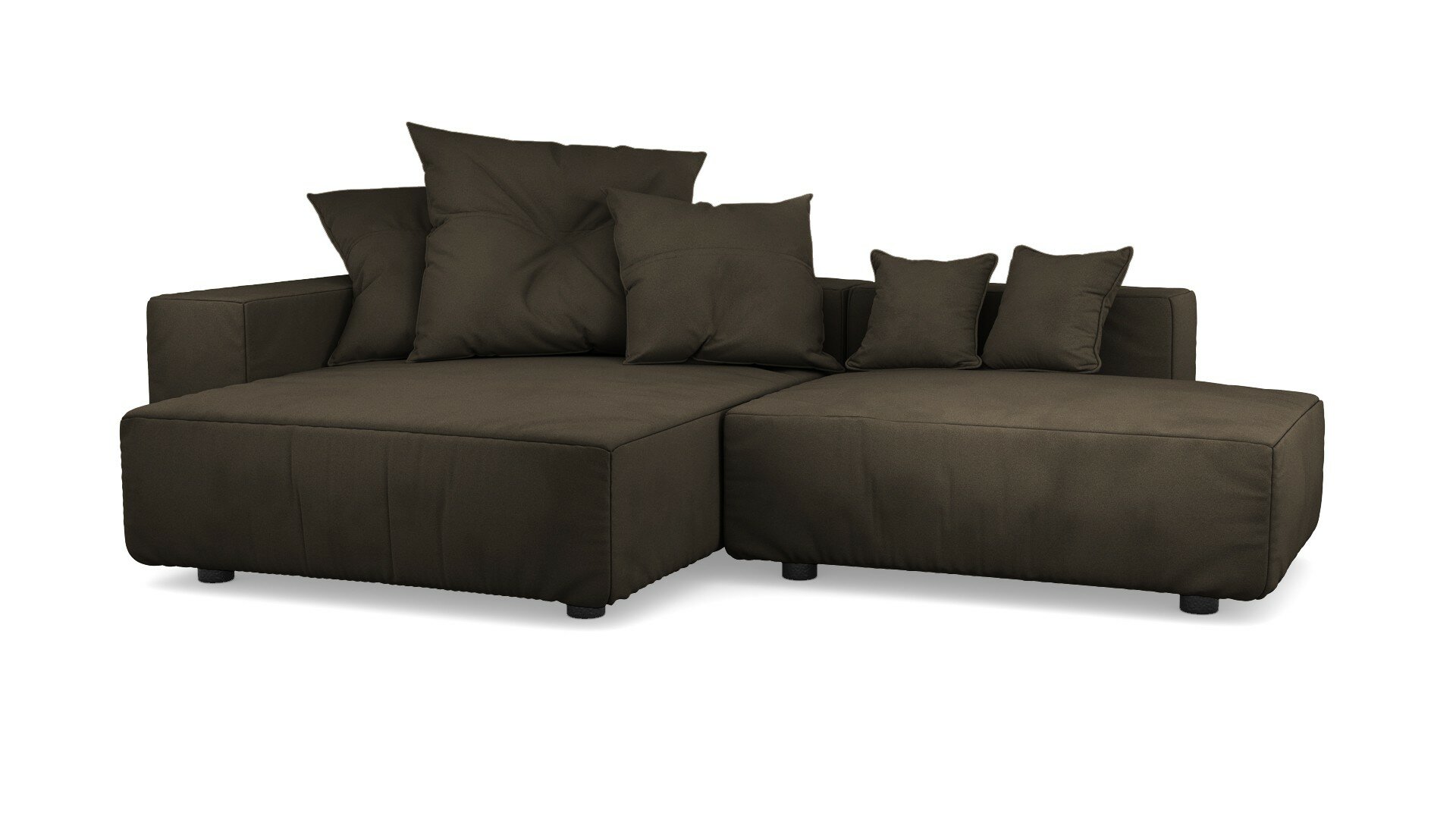 Диван с оттоманкой Санторини Velutto 24 NOW 271x169x62 см, коричневый Велютто, еврокнижка Дом мебели для вас