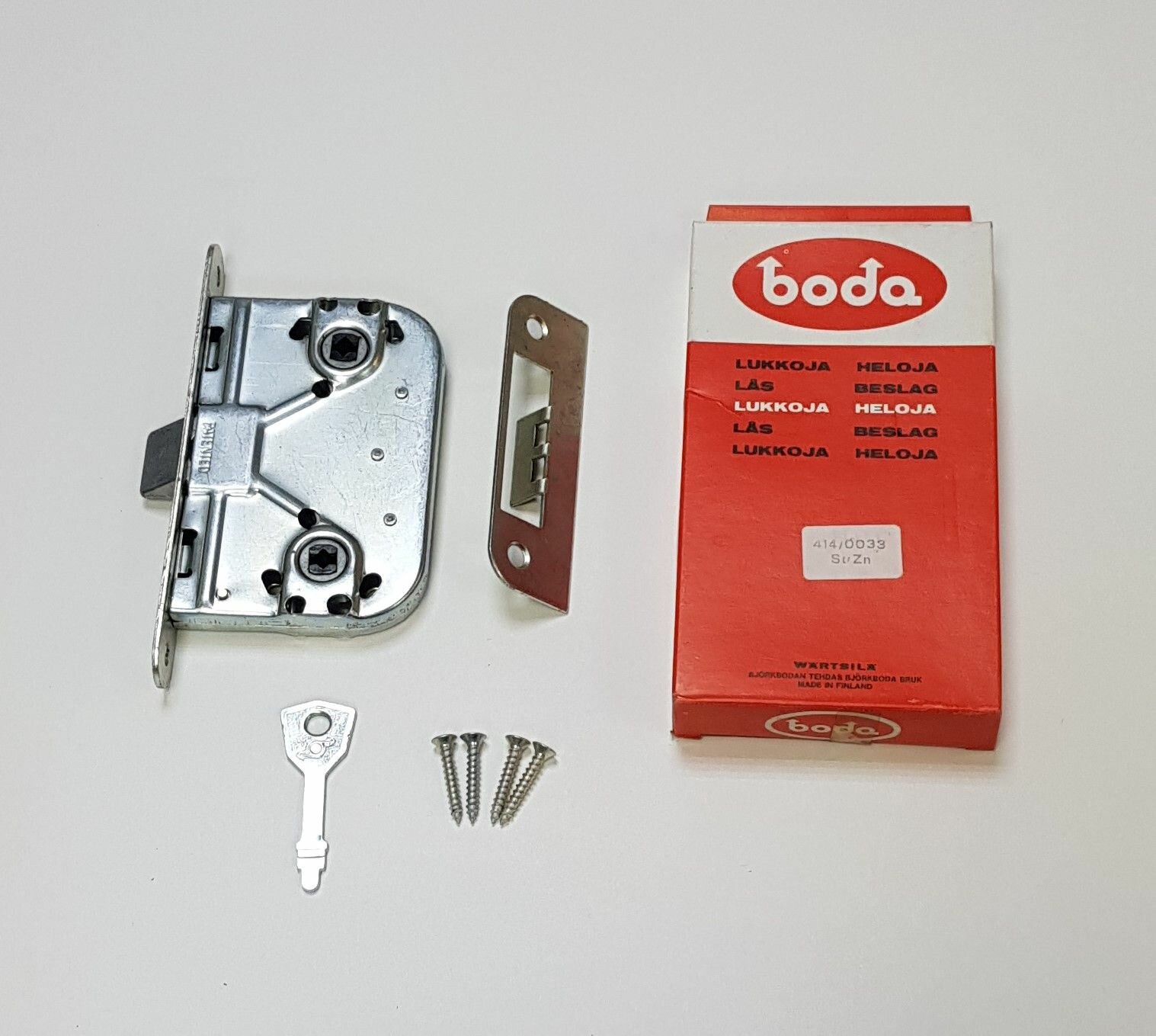 Замок финский врезной Abloy Boda 414 /0033SuZn wartsila универсальное открывание правое/левое
