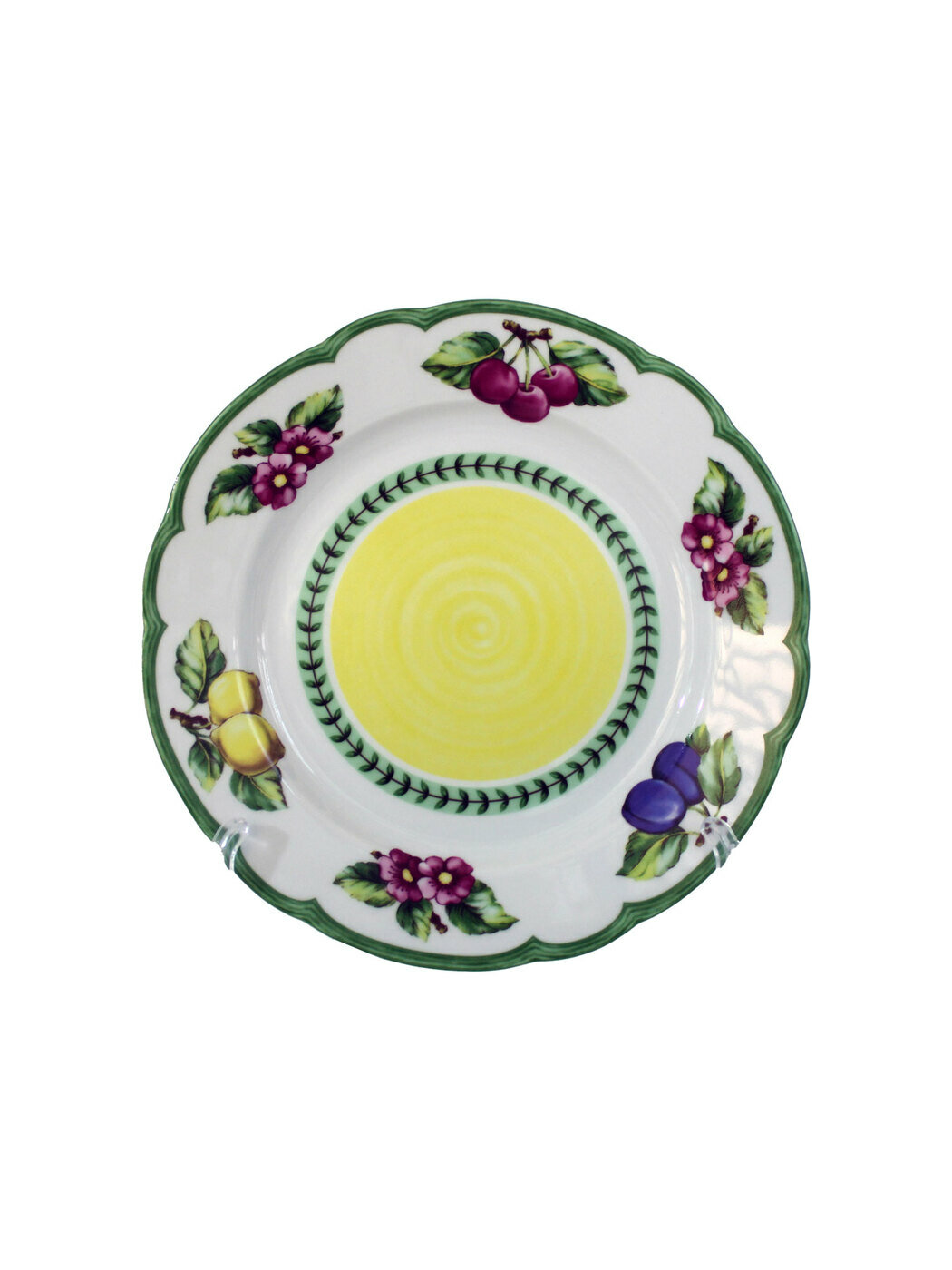 Тарелка глубокая "Роза" 23 см, декор "Фрукты"