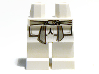 Hips and Legs with Robe Ends and Light Bluish Gray Sash Belt Pattern, 970c00pb0186 White U
