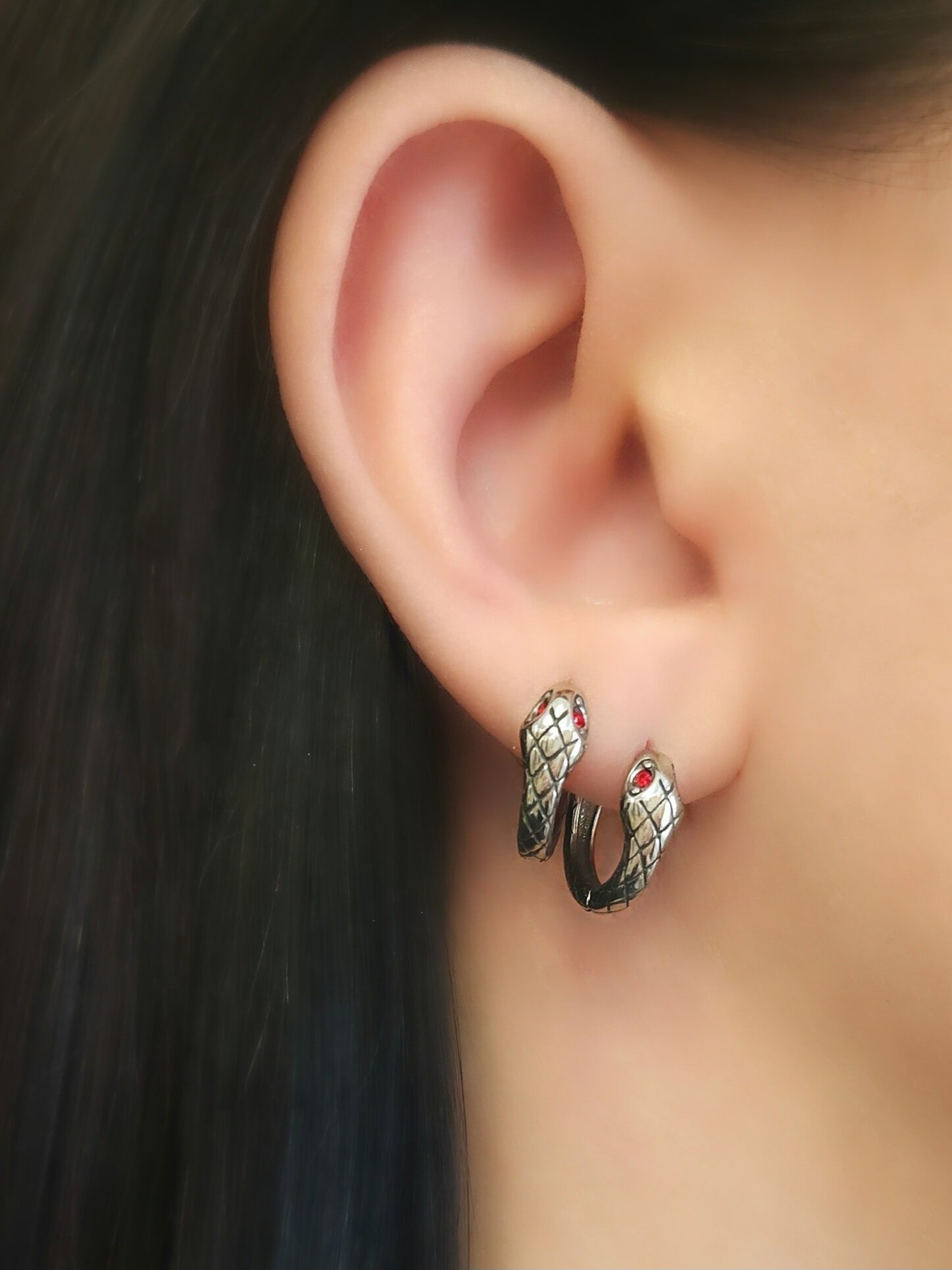 Серьги конго, фианит