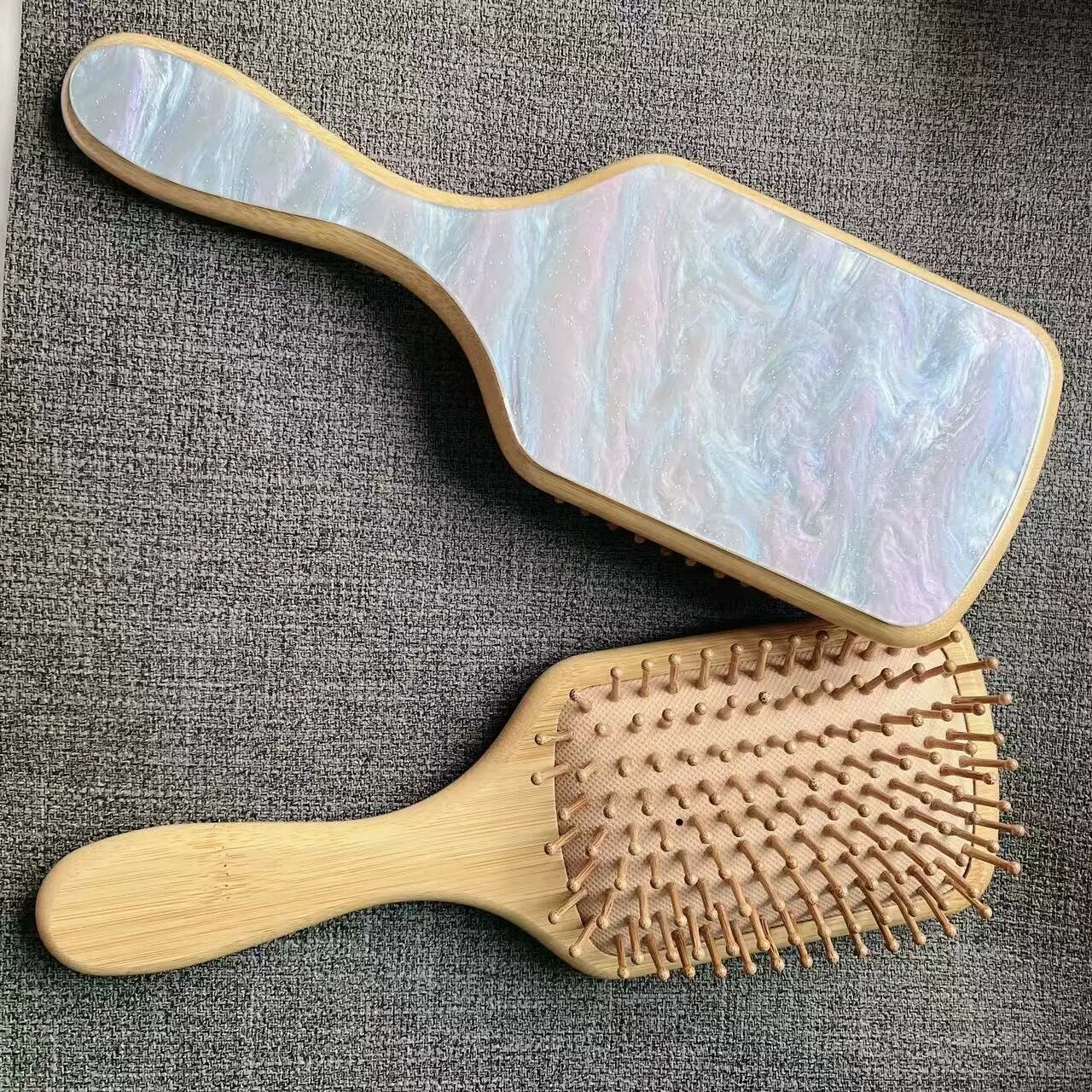 Модная простая янтарная расческа для волос 25 см в стиле ретро, блестящая, розовая, синяя, портативная расческа с уксусной кислотой, женские аксессуары для волос 2025 INES