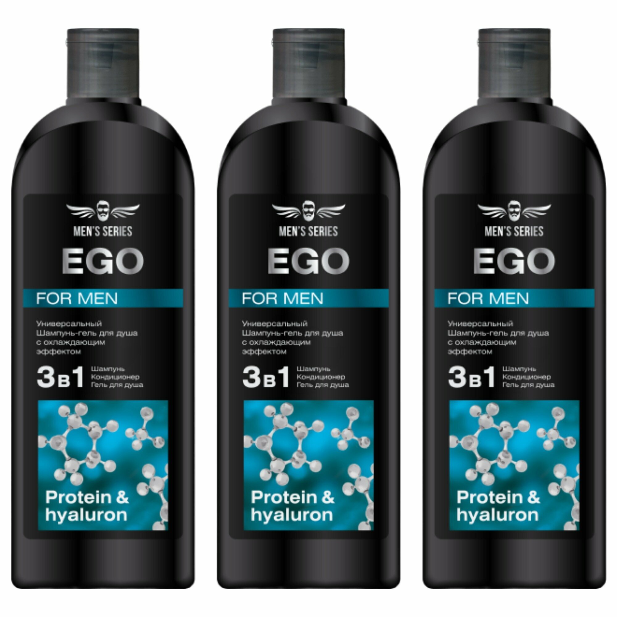 Шампунь для волос Весна, Tolk EGO, для любого типа волос, for men, формула протеина, 430 мл, 3 шт