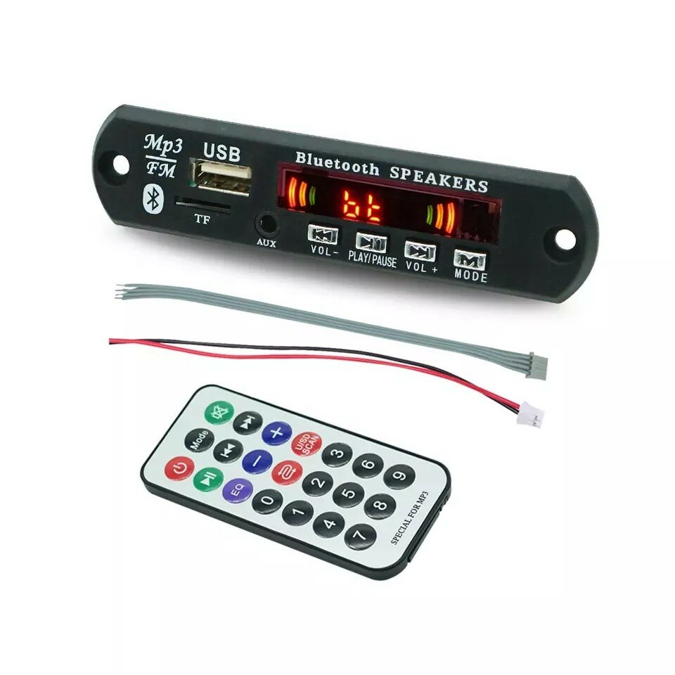 JQ-D098BT Модуль МП3, FLAC декодер, FM Radio, Bluetooth, (пульт) 12в.